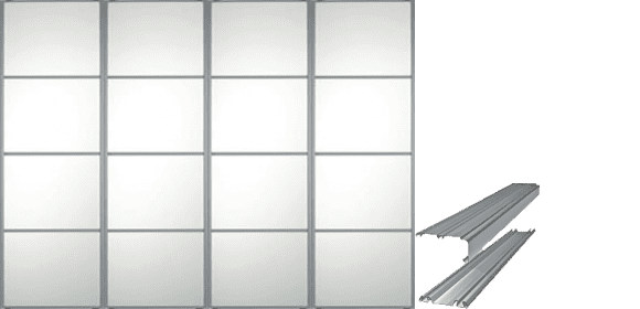 4 SLIDING MIRROR DOORS AND TRACK SET